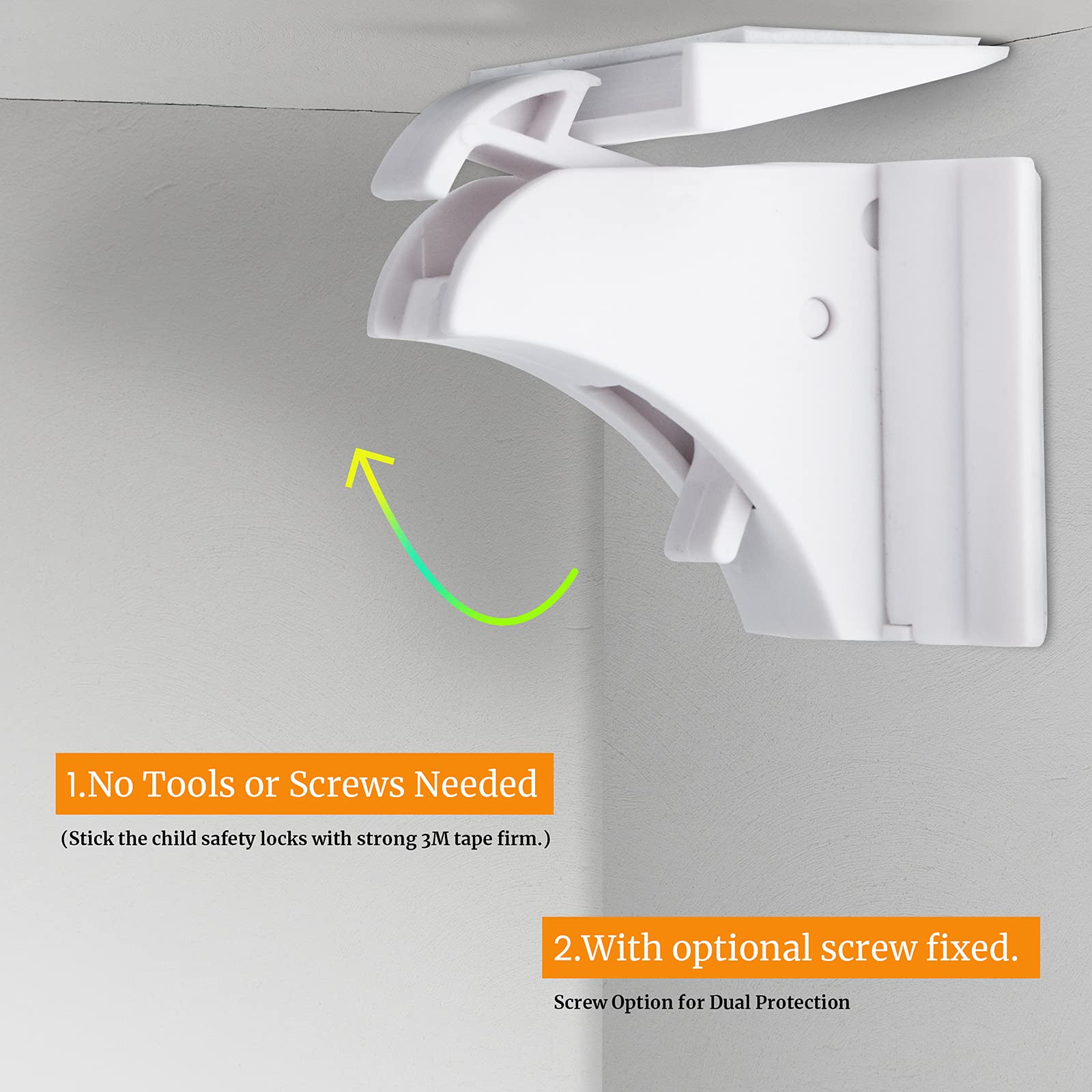 YSF 12 Pack Magnetic Cabinet Locks Highly Secure Baby Proofing Cabinet Latch Child Safety Locks for Cupboard Drawers, Adhesive Easy Installation Children Proofing Cabinet Latches(10 Locks + 2 Keys)