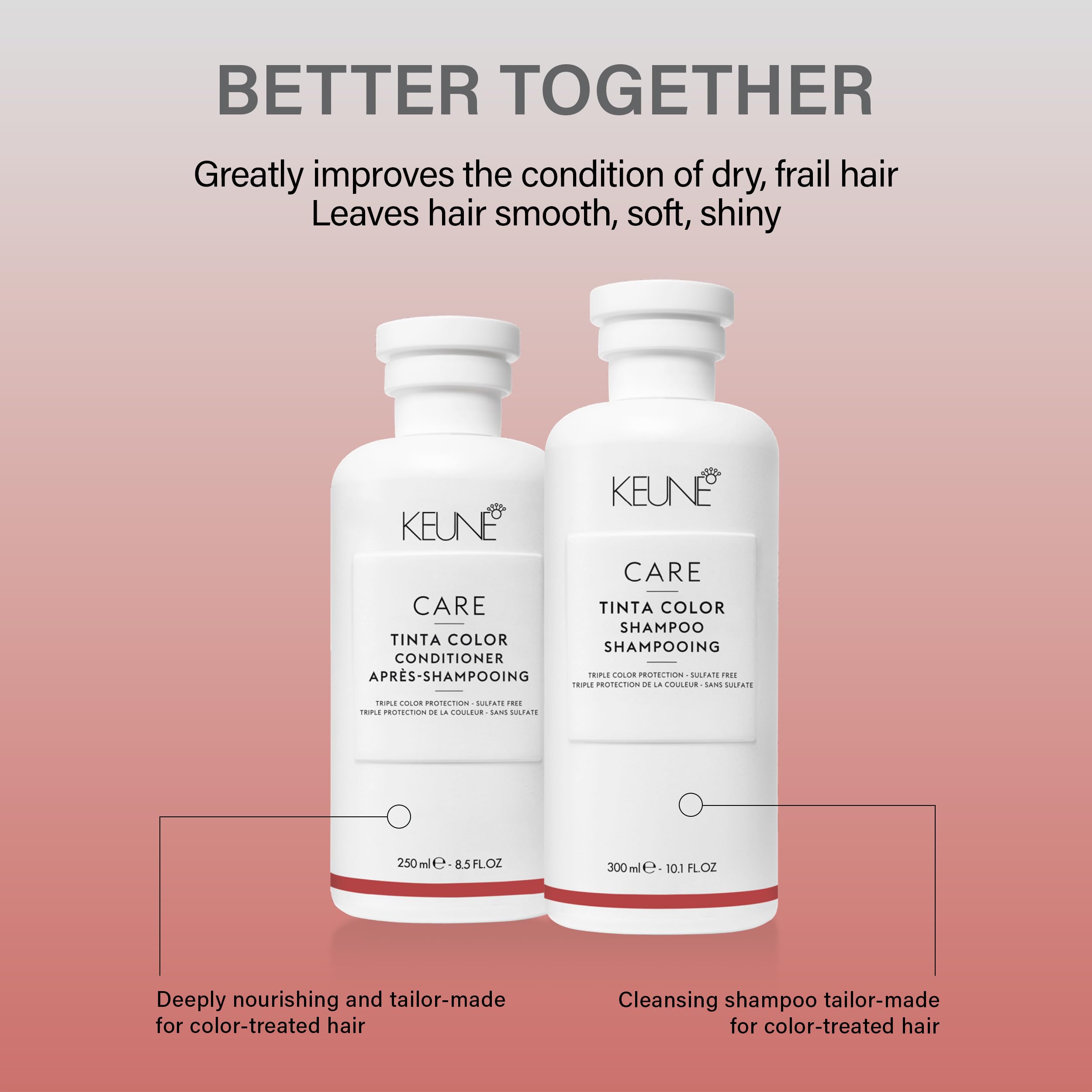 Keune Care Tinta Color Shampoo, Sulfate-Free & UV-Protecting Cleanser with Triple Color Protection, 10.1 Fl Oz