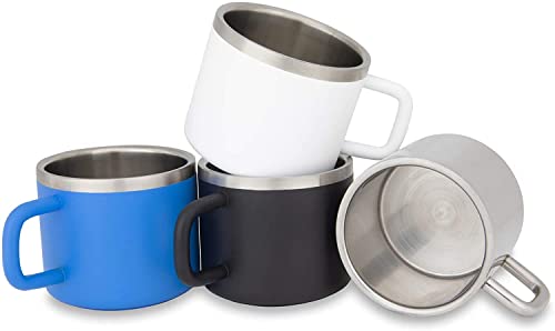Real Deal Steel "Little Sipper 3 oz Insulated Espresso Cups - Premium Double Wall Set of 4 Demitasse