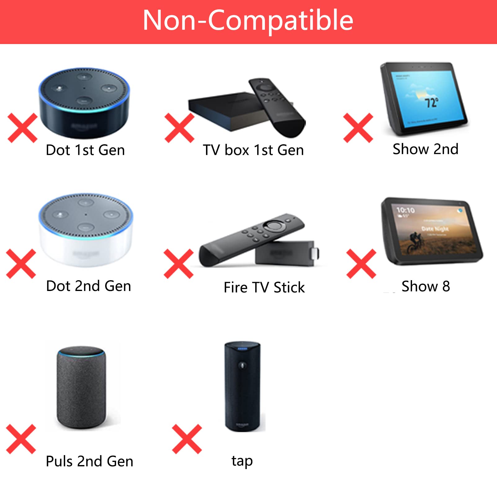 21W Replacement for Echo Alexa Charger Compatible with Echo1st & 2nd Gen, Fire TV (2nd Gen), Show (1st Gen), Plus (1st Gen), Look, Link Power Adapter【5FT】