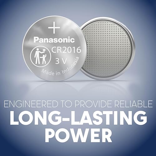 Panasonic CR2016 3.0 Volt Long Lasting Lithium Coin Cell Batteries in Child Resistant, Standards Based Packaging, 10-Battery Pack