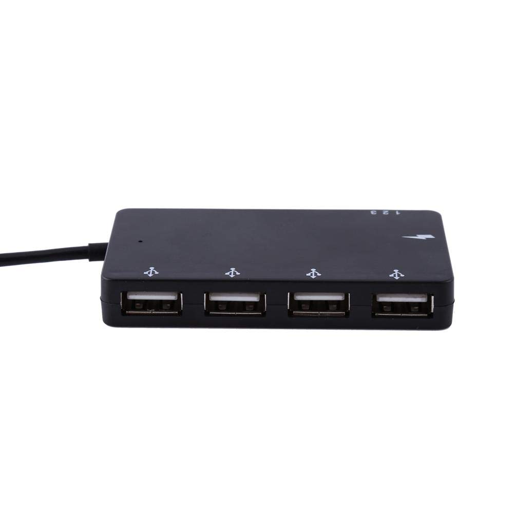 Redxiao Extension Adapter Charging Cable, 4X USB 2.0 Hub Working with OTG and Charging Function Compatibility for Android and Wins System for Tablet Smartphone