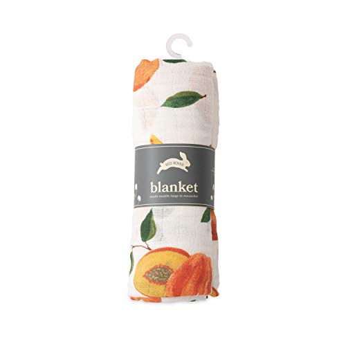 Red Rover Kids Cotton Muslin Swaddle - 47”x 47”- 100% Cotton – Machine Washable – Softer with Every Wash – Playful Designs -Soft, Breathable & Lightweight – Unisex (Peachy)