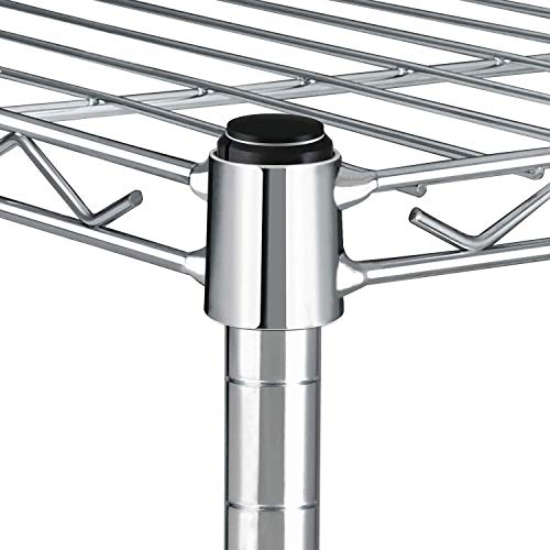 HealSmart Heavy Duty 5-Tier Height Adjustable Metal Shelving Unit, 36'' L x 14'' W x 61.02'' H, Chrome (HKSHLF36146005CV4)