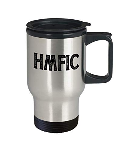 HMFIC Coffee Cup Travel Mug Head Mother Fucker In Charge Funny Mug for Boss Gag Gift for Men and Women Office Gift for Manager Supervisor