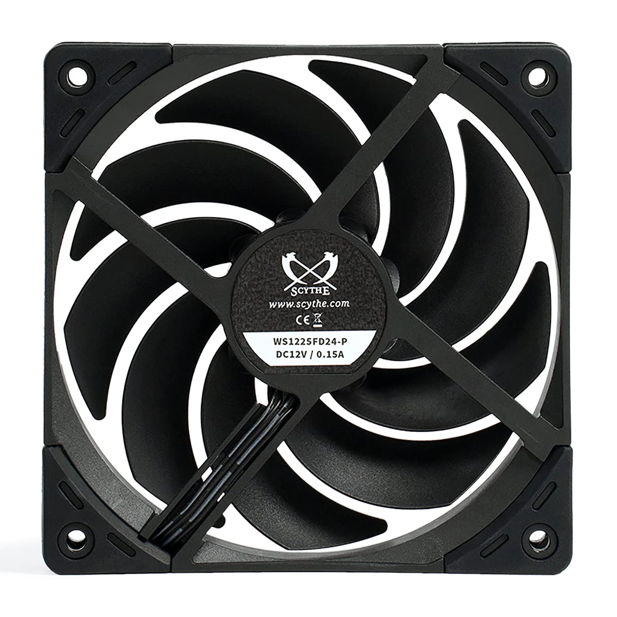 Scythe Wonder Snail 120 PWN - 2400 RPM, 120mm x 25mm Static Pressure Optimized High-Performance Computer Case Fan, Fluid Dynamic Bearing, 4-Pin Connector, Single Pack, Black