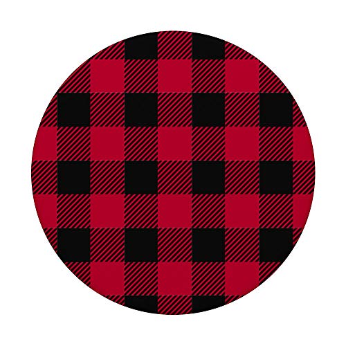 Red buffalo-plaid-artwork PopSockets PopGrip: Swappable Grip for Phones & Tablets