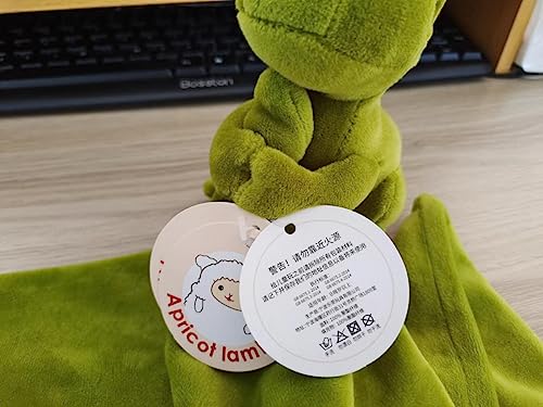 Apricot Lamb Snuggler Plush Infant Stuffed Animals Dinosaur Security Blanket Nursery Character Blanket (Green Dinosaur, 14 Inches)