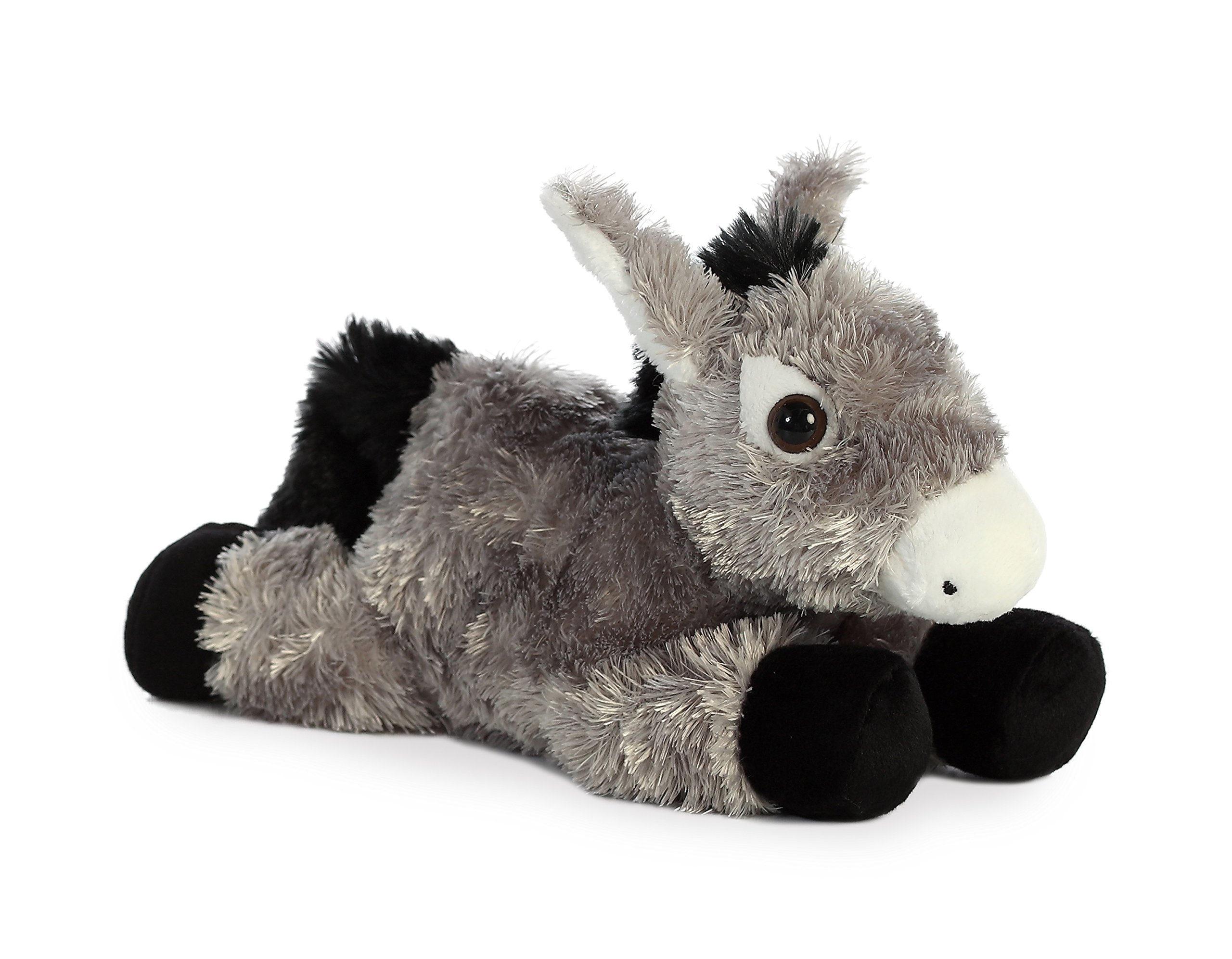 Auroraยฎ Adorable Mini Flopsieโข Donkey Stuffed Animal - Playful Ease - Timeless Companions - Gray 8 Inches
