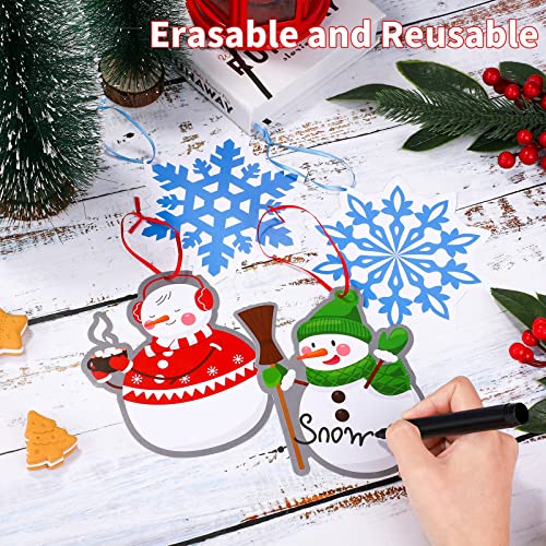 ADXCO 48 Pieces Winter Theme Cutouts Snowmen Snowflake Cutouts 200 Pieces Adhesive Dots for Classroom Decoration Winter Theme Party