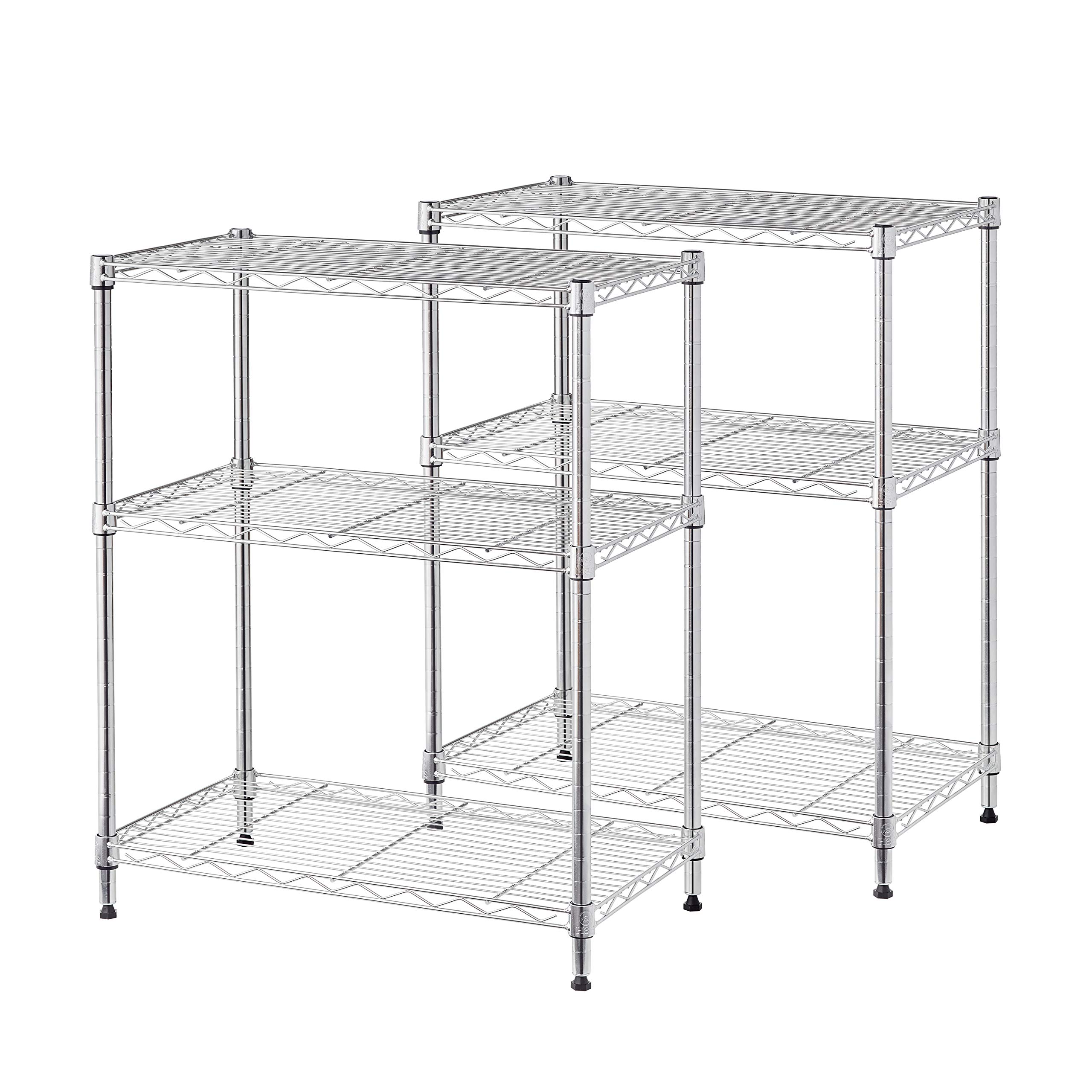 6 Tier Freestanding Convertible Wire Shelf Unit 23.2"x13.4"x59" Chrome, Loading Capacity 1500 lbs