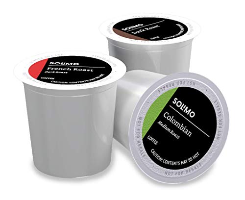 Amazon Brand - 100 Ct. Solimo Variety Pack Medium and Dark Roast Coffee Pods & 100 Ct. Solimo Medium Roast Coffee Pods, Colombian, Compatible with Keurig 2.0 K-Cup Brewers