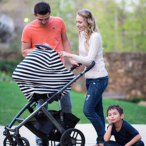 Creation Core 3 in 1 Nursing Breastfeeding Cover Baby Car Seat Cover Canopy Stretchy Carseat Canopy Grocery Cart Cover (Light Yellow)