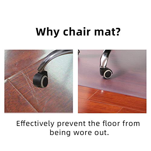 Office Chair Mat for Hardwood Floor, Home Office Tile Floor Protector Rolling Computer Desk Chair Mat Transparent Clear Plastic( 36" x 48'' with Lip), Easy Glide for Chairs Flat without Curling