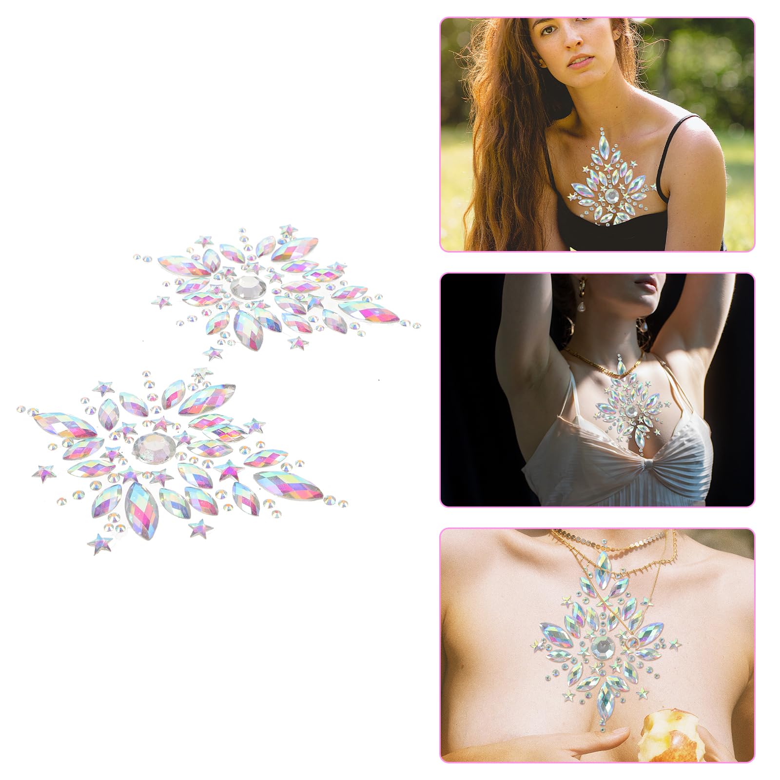 Rhinestone Face Gems Body Jewelry Stickers Rhinestone Women Bra Breast Pasties Carnival Party Body Stickers