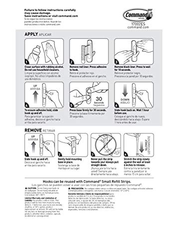 Command Small Utility Hooks, Damage Free Hanging Wall Hooks with Adhesive Strips, No Tools Wall Hooks for Hanging Organizational Items in Living Spaces, 24 White Hooks and 28 Command Strips