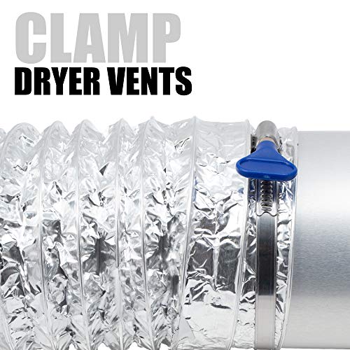 4 inch Thumb Screw Key Adjustable 304 Stainless Steel Hose Clamps, Pipe Clamp, Worm Gear Clamps, Dryer Vent Clamp, Dust Collection, Automotive, RV Clamp 5 pack (4" Hose Clamp 5 Pack)