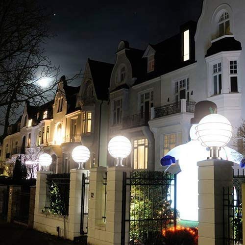 Bwldma Outdoor Waterproof Ball E27 Post Lamp Modern Simple Round Spherical Column Headlights Stainless Steel Home Garden Bulb Landscape Pillar Light (Size : 20 30cm) (Size : 25cm)