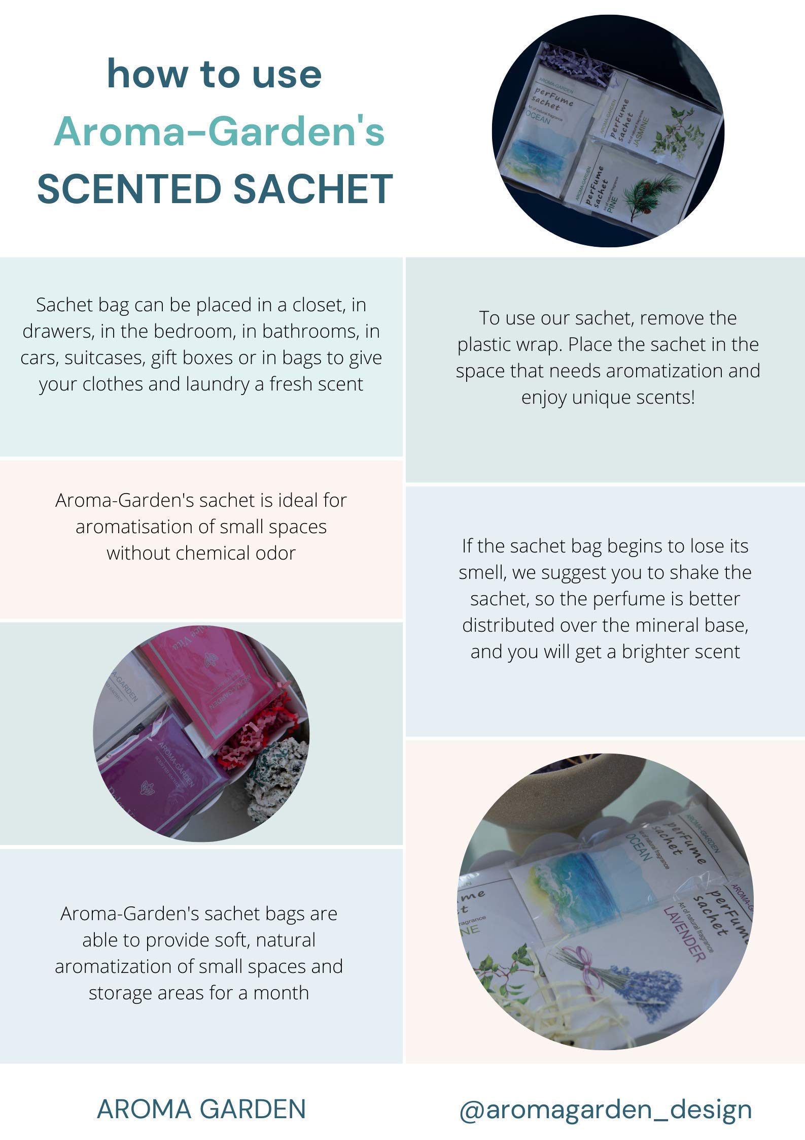 Aroma-Garden Scented Sachet, 12 Pack -Spring Break- Home Fragrance Sachets for Drawers, Closets, Room. Scented Sachet Violet & Jasmine.