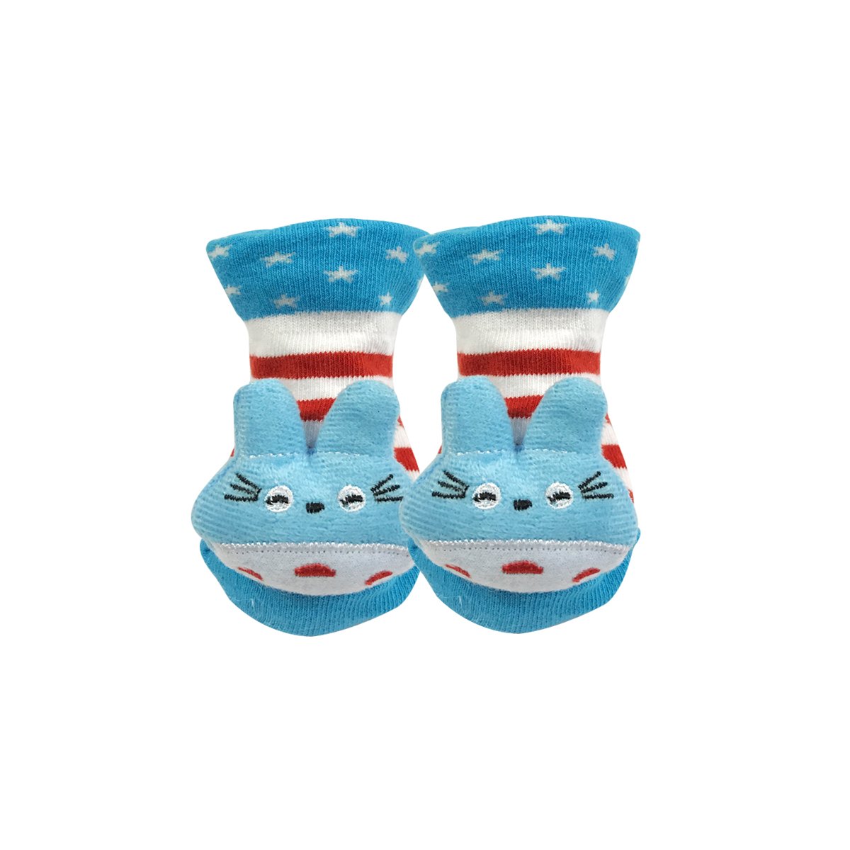 Bowbear Adorable Baby 6 Pair Non-Skid Puffy Animal Face Bootie Socks