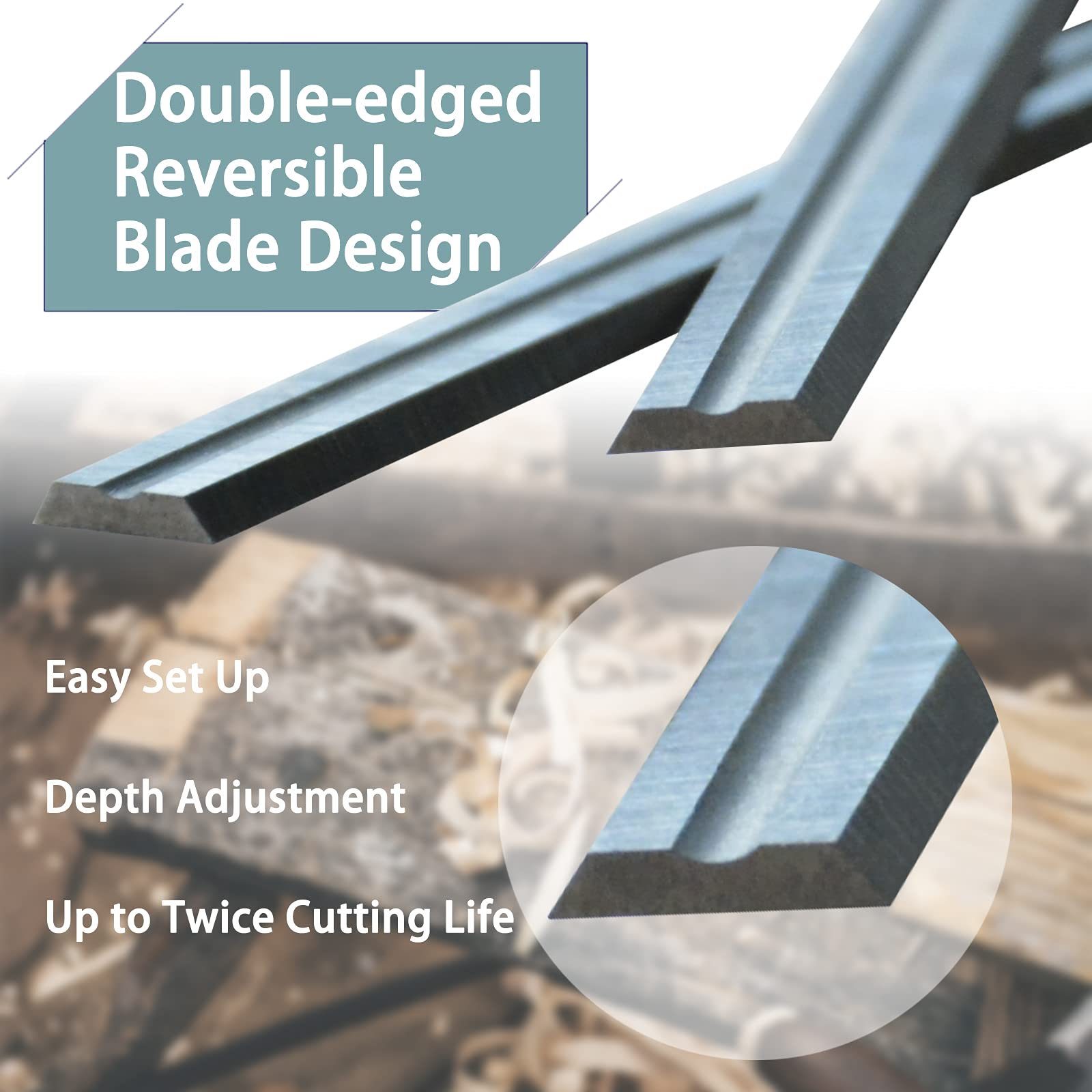 3-1/4" (82mm) Tungsten Carbide (TCT) Planner Blades, Double Edged Reversible Planer Knives Replacement for Bosch, Makita, De Walt, Black&Decker, Ryobi