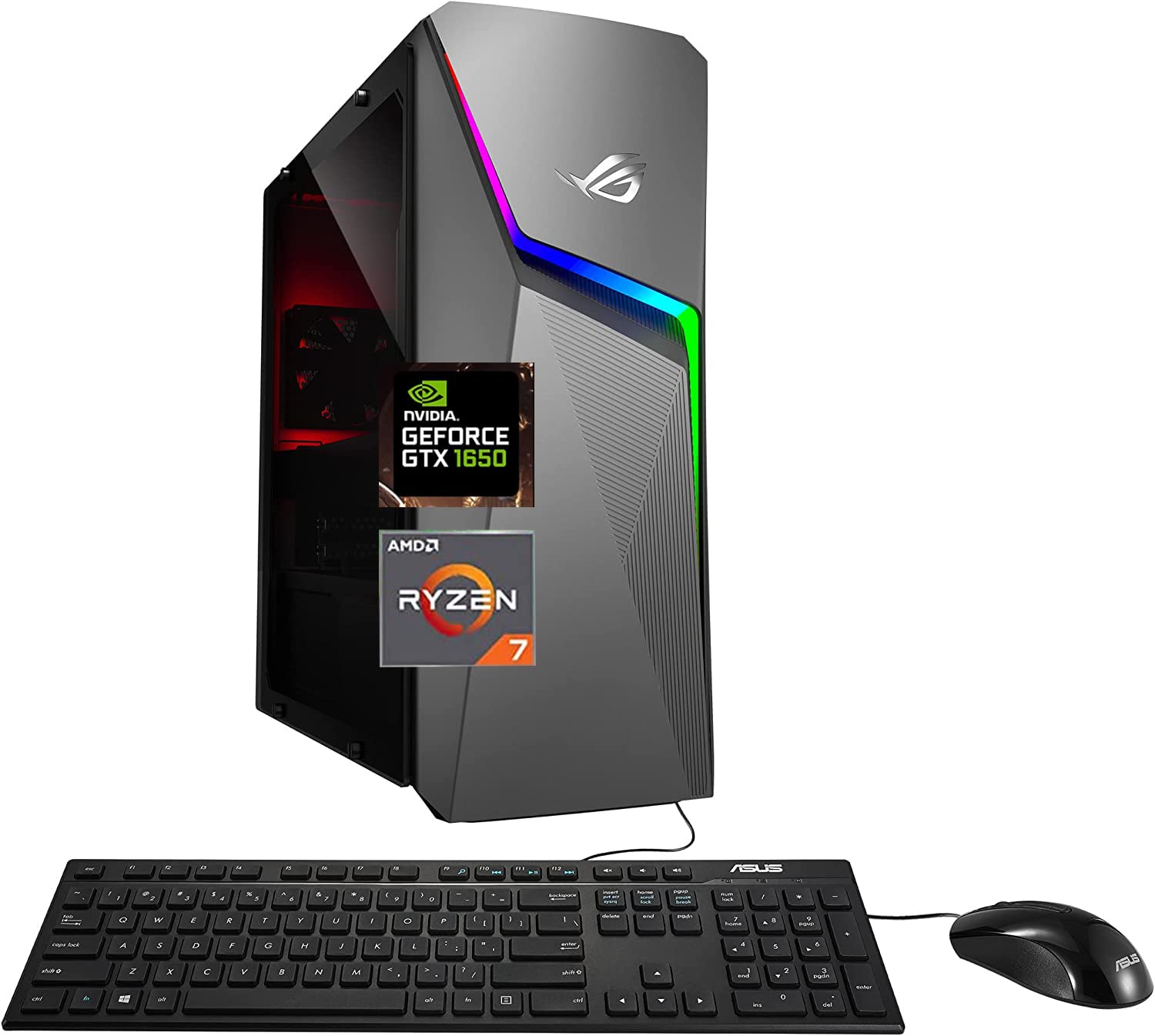 ASUS ROG Strix GL10 Gaming Desktop PC, AMD Ryzen 7 3700X (Beat i9-11900KB), NVIDIA GeForce GTX 1650 Super, 32GB RAM, 1TB SSD, 1TB HDD, Bundle with JAWFOAL