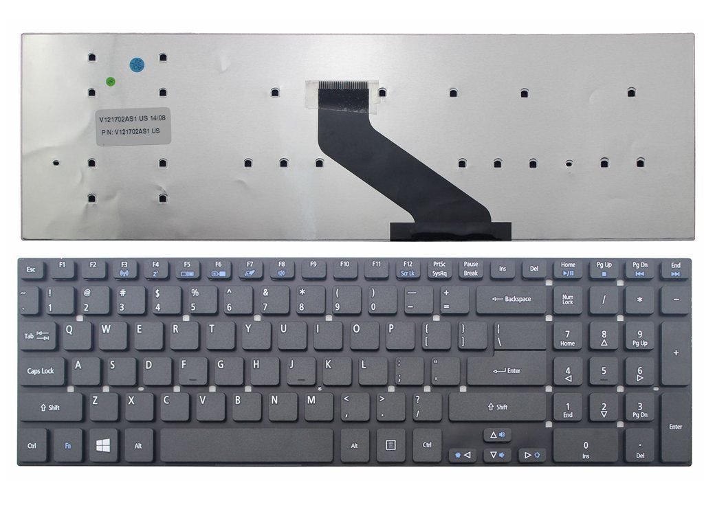 New Laptop Keyboard (Without Frame) Replacement for Acer Aspire E5-521-27FN E5-521-48KN E5-521-66SN E5-521-85EX E5-521-264R US Layout Black Color