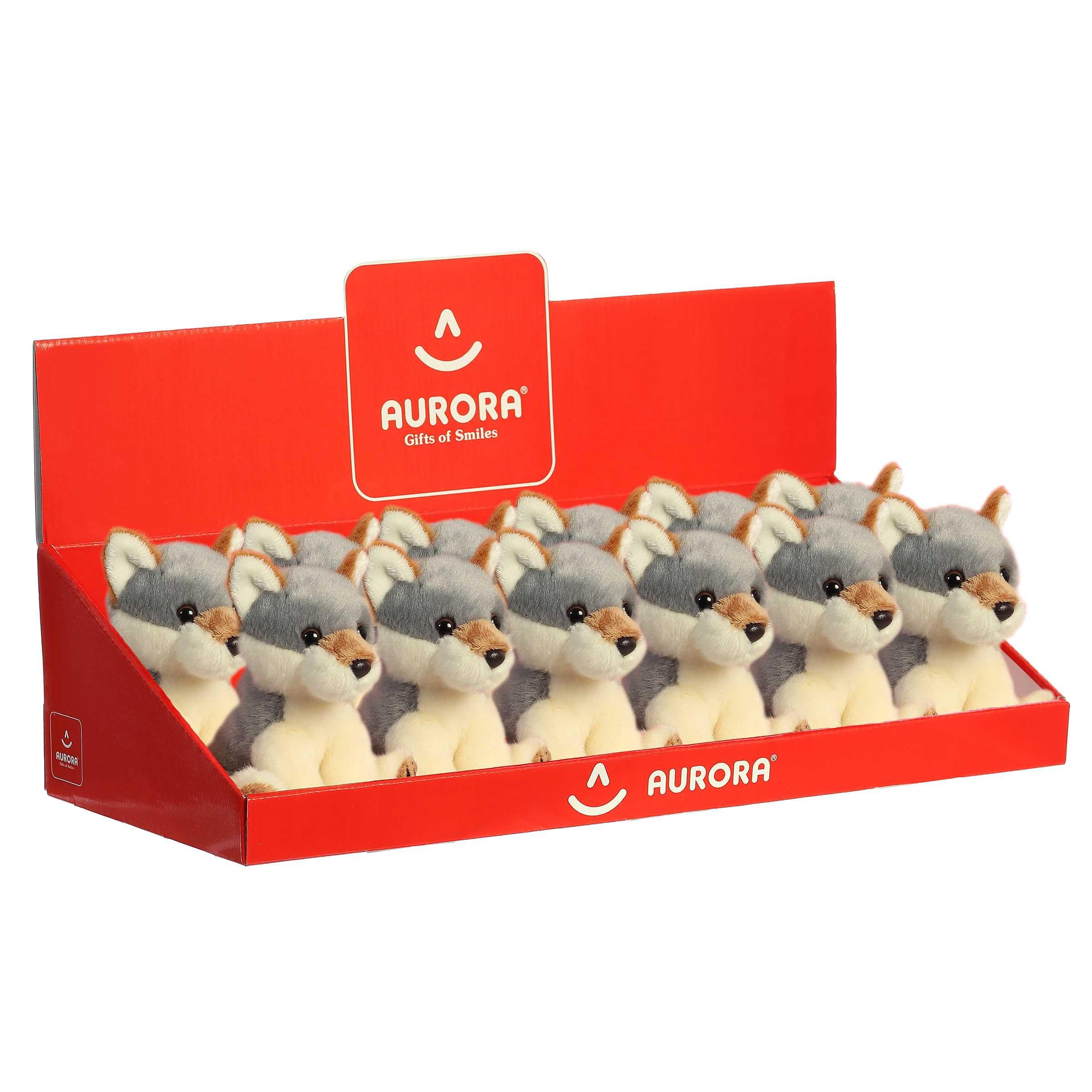 Aurora® Snuggly Lil Wiley™ Wolf Stuffed Animal - Comforting Companion - Imaginative Play - Gray 5 Inches