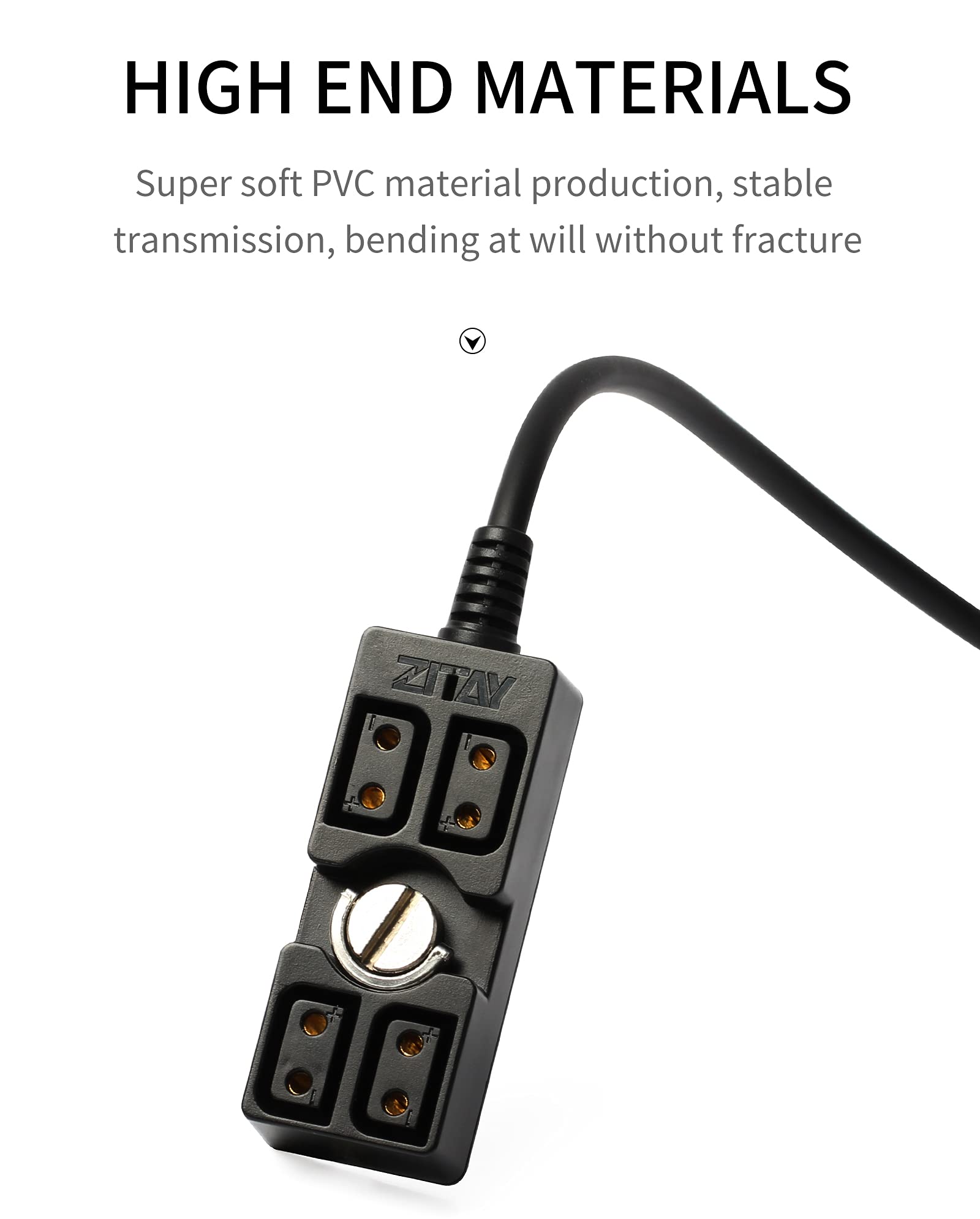 ZITAY D-tap 1x4 Power Splitter Hub with Reverse Insertion Prevention Adapter for VMount Battery