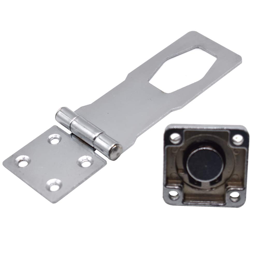2Pcs Keyed Hasp Locks 4β x 1-5/8β Catch Latch Safety Lock Door Lock with Key