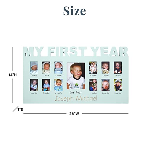 Let's Make Memories Personalized Baby's First 12 Months Photo Frame- New Parents- Newborn- Nursery - Pink