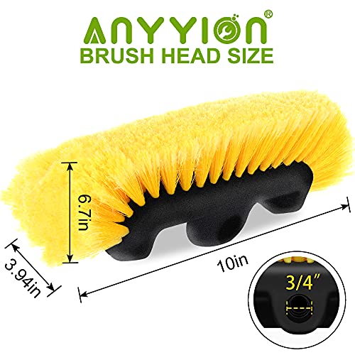 Anyyion 10" Car Wash Brush Head,Soft Bristle, Auto RV Truck Boat Camper Exterior Washing Cleaning(10-inch)