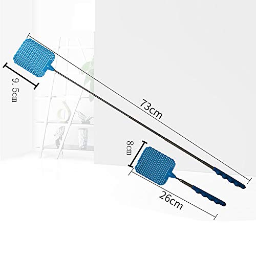 3 Pieces Fly Swatter Extendable Fly Swatter Telescopic Fly Swatter Manual Heavy Duty Plastic Flyswatter with Extendable Stainless Steel Handle(Red, Green, Blue)