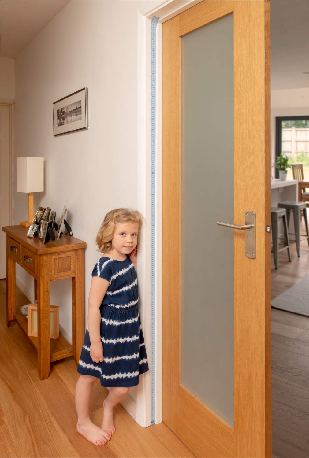 Measure Me! Baby Roll-up Door Frame Growth Height Chart for Children Kids Room - Blueberry Mix