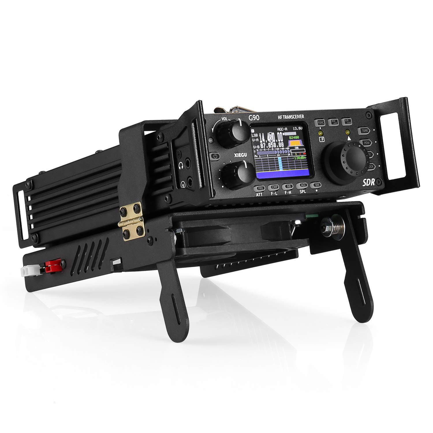 Radioddity G90-H1 Bracket Holder Quiet Cooling Fan 2-in-1 for Xiegu G90