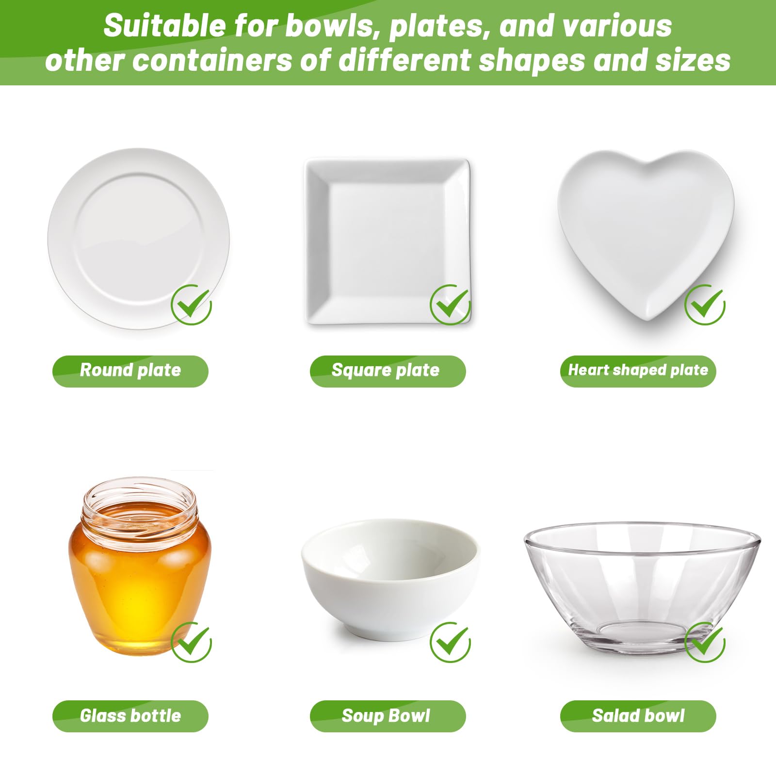 300Pcs Reusable Elastic Food Bowl Storage Covers, Sublaga Bowl Covers, Dish Plate Covers, Alternative to foil, Plastic Wrap,BPA Free