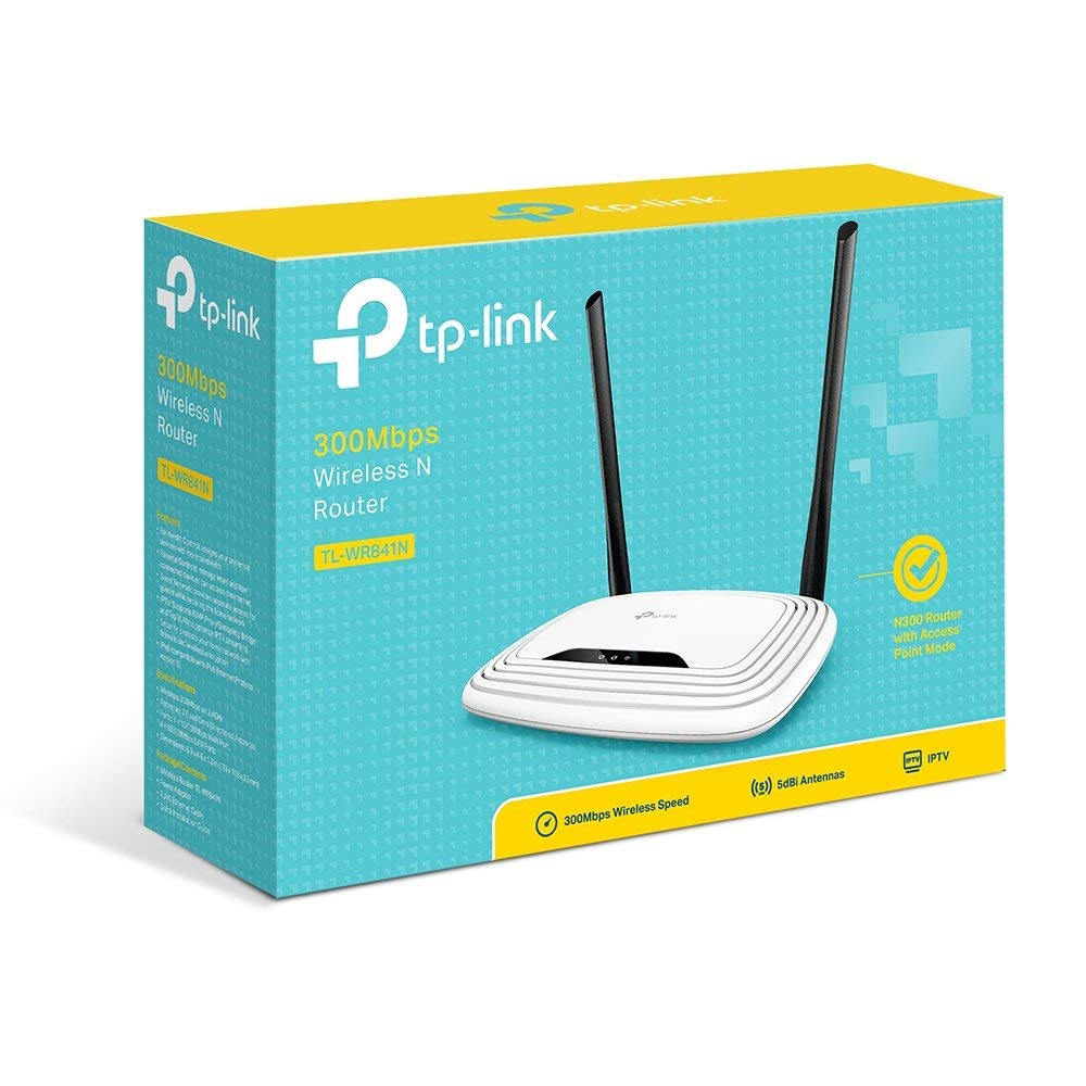 TP-Link N300 Wireless Wi-Fi Router - 2 x 5dBi High Power Antennas, Up to 300Mbps (TL-WR841N) (Renewed)