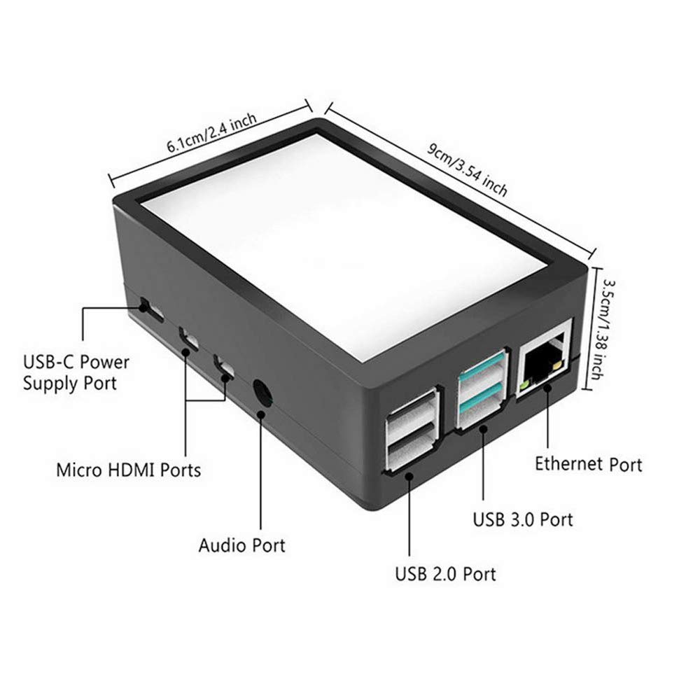 Treedix 3.5inch TFT Touch Screen Module 50Hz 320x480 Resolution LCD Display with Touch Pen ABS Case and Cooling Fan Compatible with Raspberry 4B Pi4