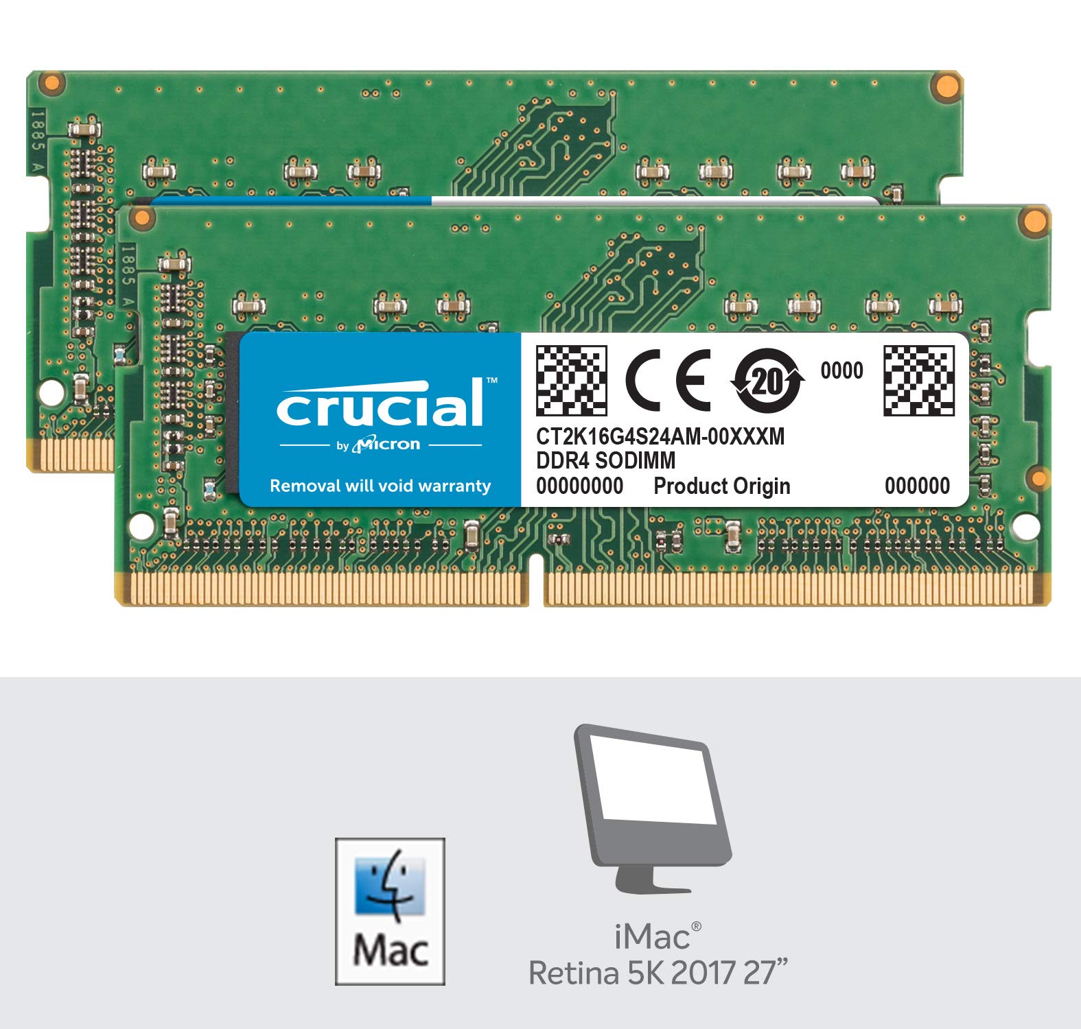Crucial 8GB Single DDR4 2666 MT/s (PC4-21300) CL19 SODIMM 260-Pin Unbuffered Memory for Mac, CT8G4S266M