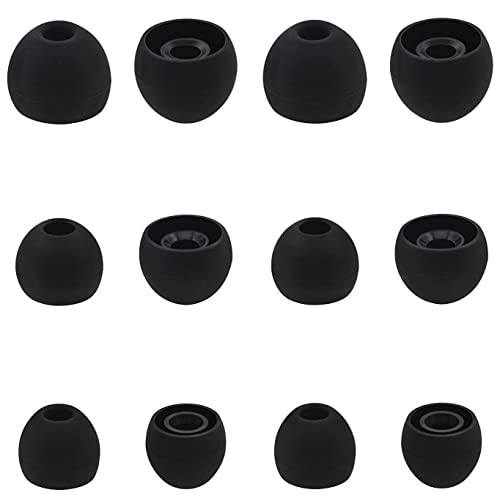 ALXCD Ear Tips Compatible with JBL Vibe 100 TWS in-Ear Headphones, 6 Pairs S/M/L Sizes Replacement Soft Silicone Earbud Tips Eartips, Compatible with JBL Vibe 100 TWS,Black