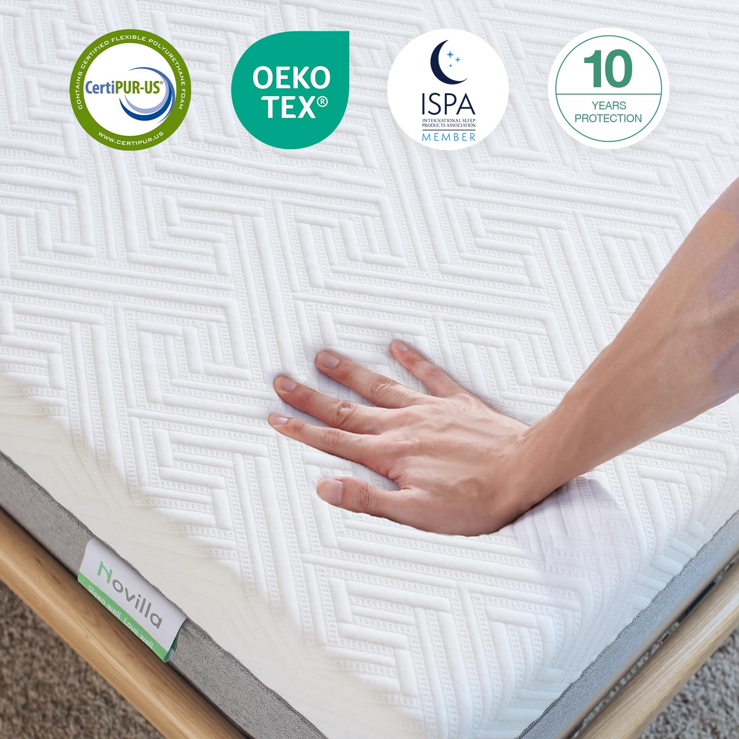 Novilla Twin XL Mattress, 6-Inch Gel Memory Foam Mattress for Cool Night & Pressure Relief,Medium Firm XL Twin Size Mattress in a Box, Bliss