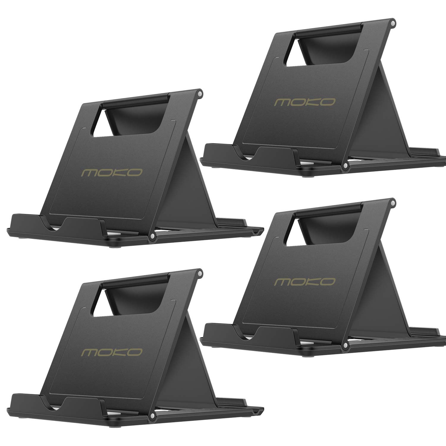 MoKo Adjustable Foldable Portable Electronic Device Stand, Compatible with 6-11 Inch Tablets and Phones, Strong and Durable ABS and Rubber Construction, Easy to Adjust and Fold