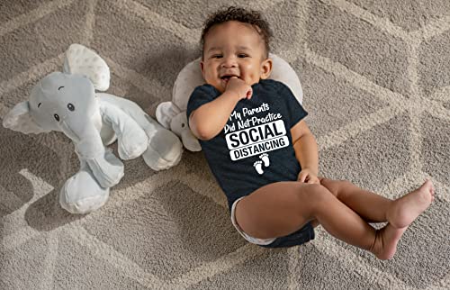 Unordinary Toddler my parents did not practice social distancing newborn baby funny quarantine announcements bodysuit (Charcoal Black, 3-6 Months)