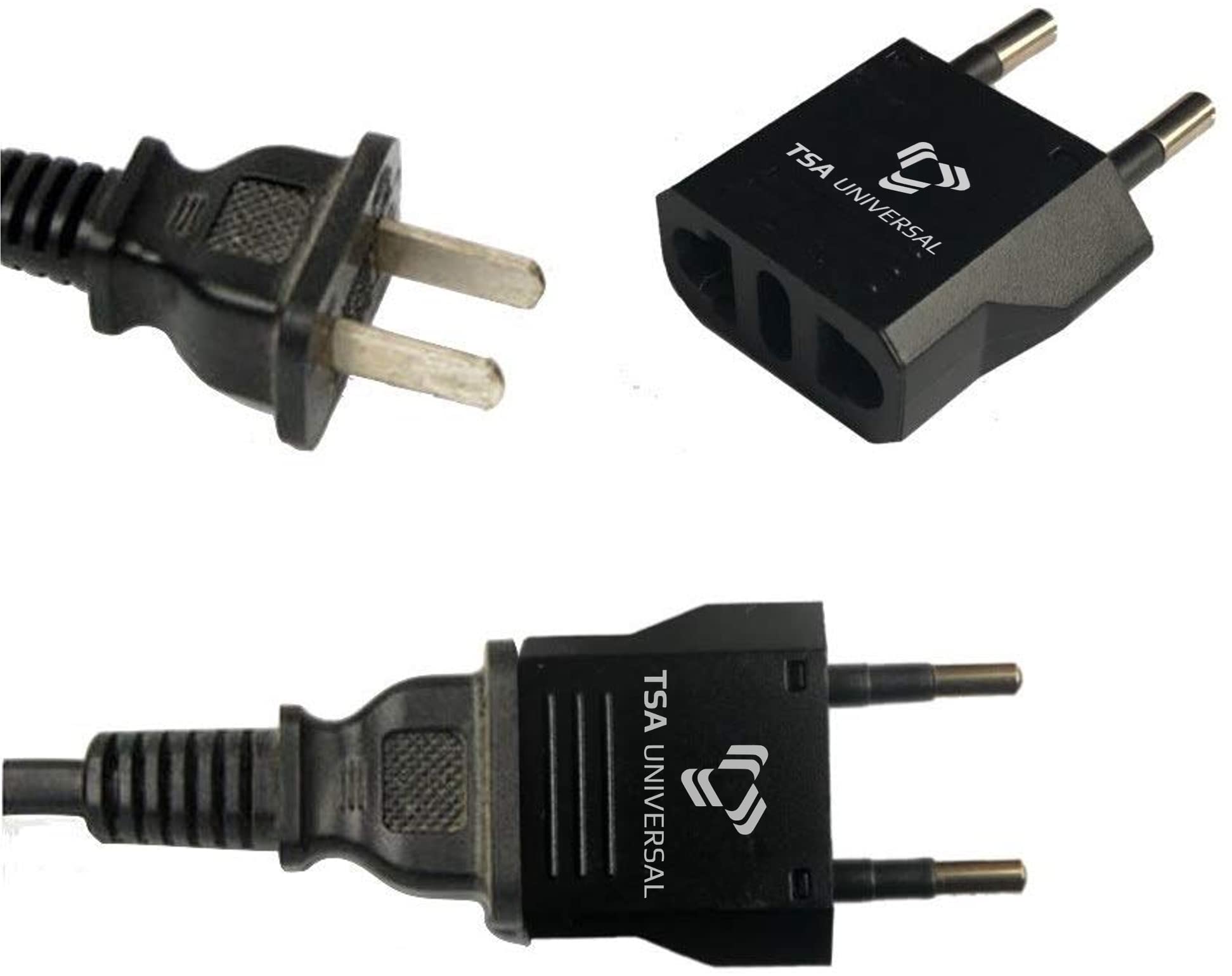 United States to Benin Travel Power Adapter to Connect North American Electrical Plugs to Beninese Outlets for Cell Phones, Tablets, eReaders, and More (2-Pack, Black)