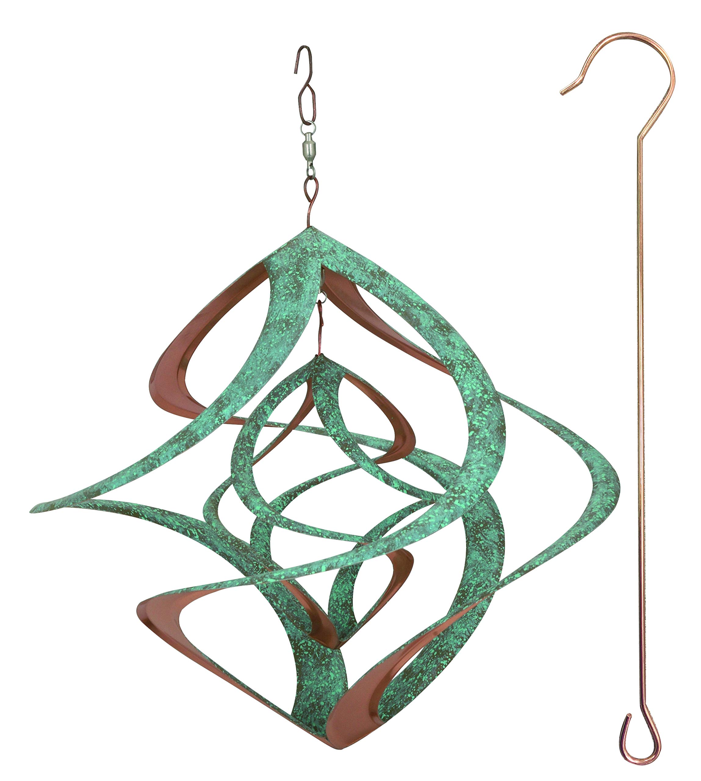 Red Carpet Studios 91061 14-Inch Cosmix Helix Wind Spinner, Deluxe with Hanger Patina & Copper Finish