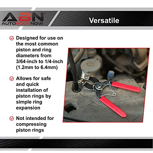 ABN Adjustable Piston Installer Pliers β Piston Ring Spreader β Expander Plier Tool for Installation 3/64 to 1/4in