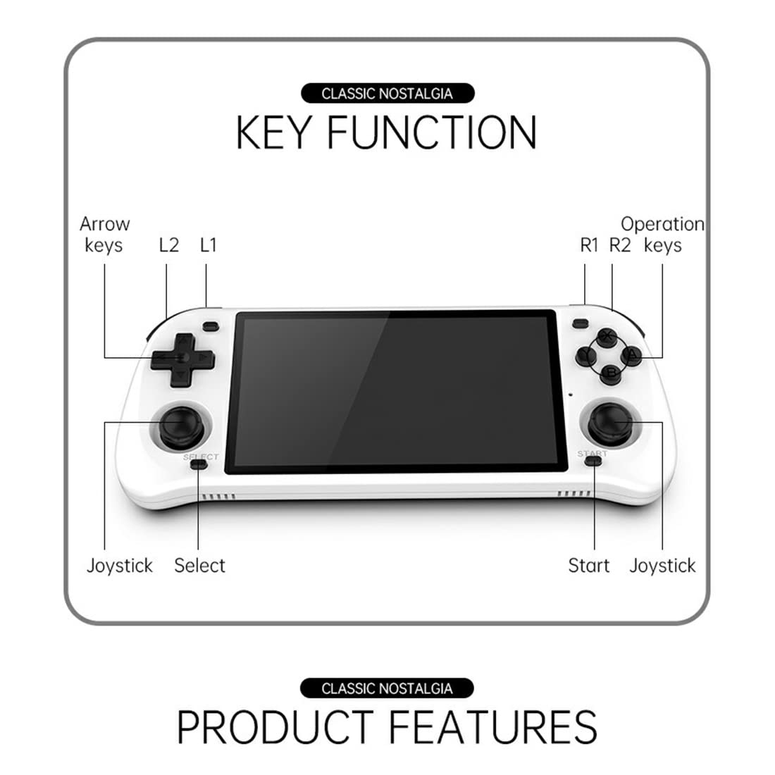 XSHION POWKIDDY RGB10MAXⅡ Handheld Game Console with 17000 Games 128G TF Card, 5 Inch Video Game Console