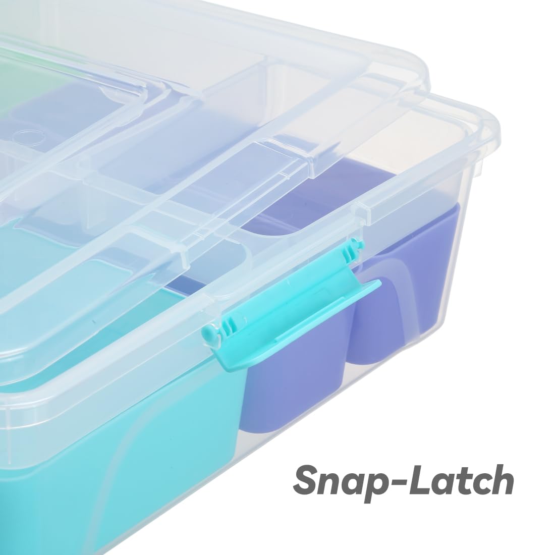 Naivees Storage Container Box with Inserts Multi-colour Storage Box Art Craft Organizer with Divider for Organizing Tool, Craft, Lego