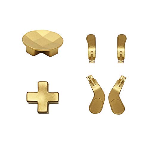 4 pcs Trigger Paddles and 2 Interchangeable D-Pads Metal Stainless Steel Replacement Parts for Elite Series 2 and Xbox one Elite Controllers(Gold)