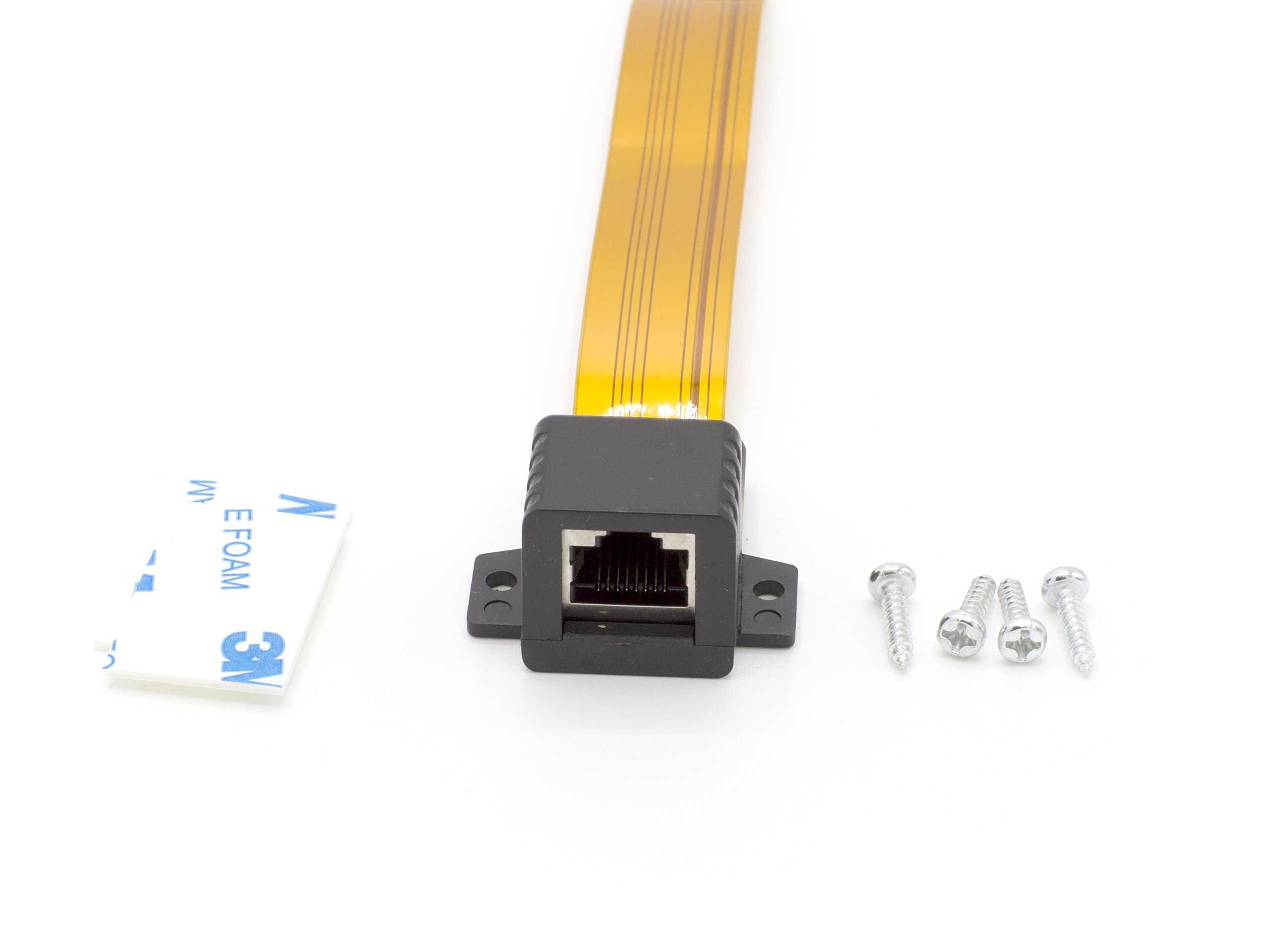 THE CIMPLE CO Ethernet Jumper Cable - Ghost Wire Cat5 or Cat6 Ethernet Jumper Cable Short (1FT) Flat Wire Thin